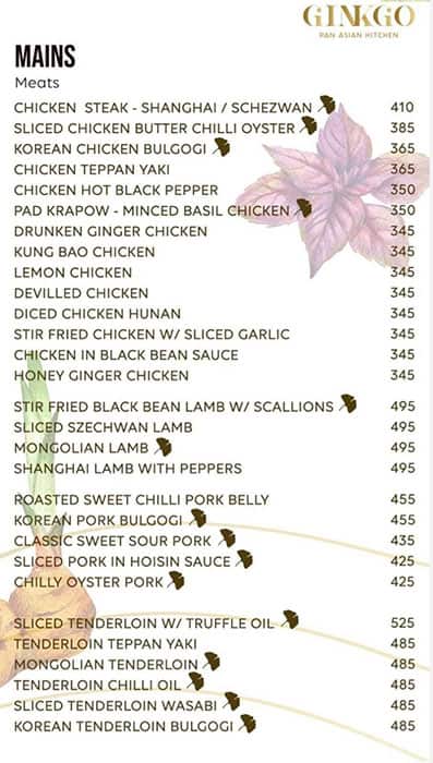 Menu at Ginkgo - Pan Asian Kitchen, Mumbai