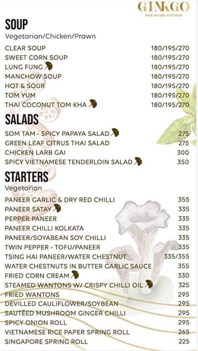 Menu at Ginkgo - Pan Asian Kitchen, Mumbai