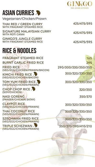 Menu at Ginkgo - Pan Asian Kitchen, Mumbai