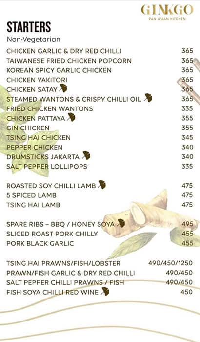 Menu at Ginkgo - Pan Asian Kitchen, Mumbai