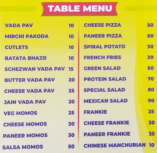 Menu of Food "O" Mania, Dahisar East, Mumbai