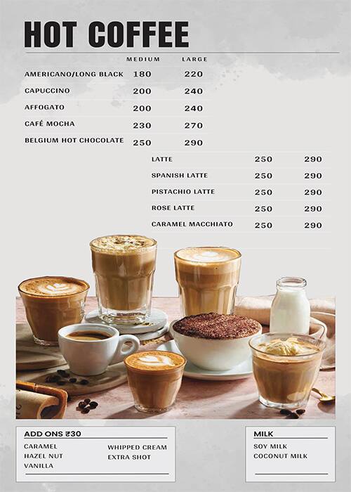 Menu of Ququ Cafe, Sector 66, Gurgaon