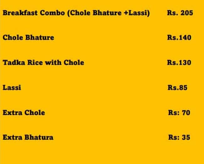 Menu of Pind Bhatura, Sector 10, Gurgaon