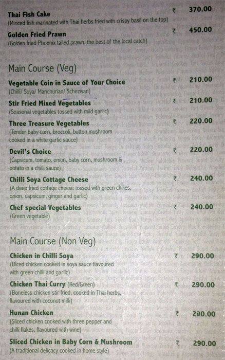 Menu at The Oasis, Bhubaneswar, 7RPW+HW4