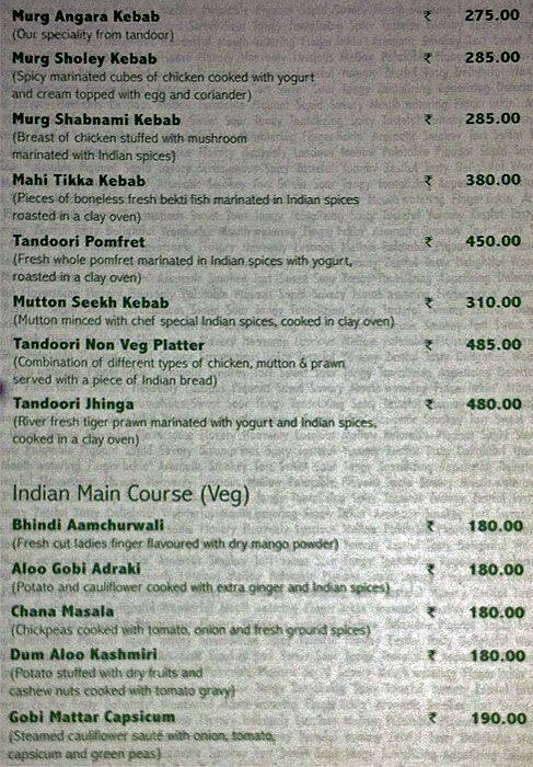Menu at The Oasis, Bhubaneswar, 7RPW+HW4