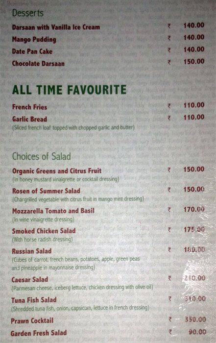 Menu at The Oasis, Bhubaneswar, 7RPW+HW4