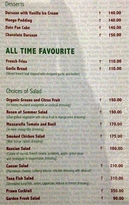 Menu at The Oasis, Bhubaneswar, 7RPW+HW4