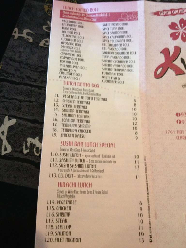 Kisoro Menu, Menu for Kisoro, Clarksville, Clarksville - Urbanspoon/Zomato