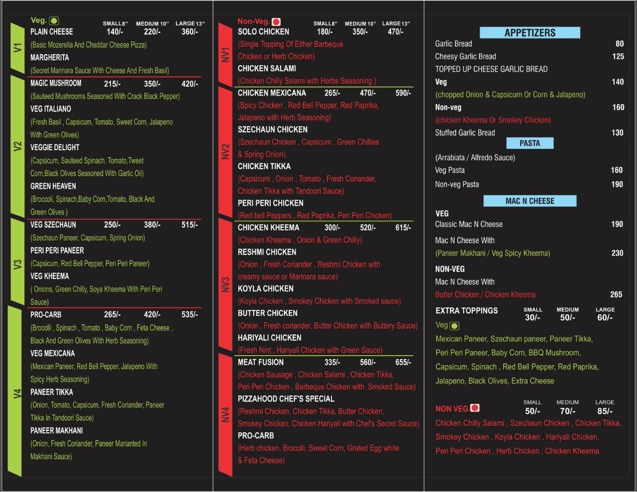 Menu at Pizza Hood, Mumbai