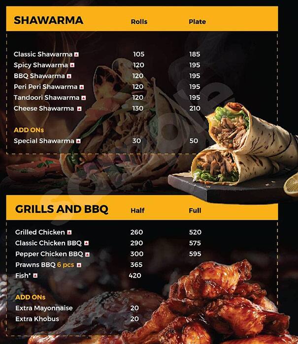 Menu of Zwarma, Pallavaram, Chennai