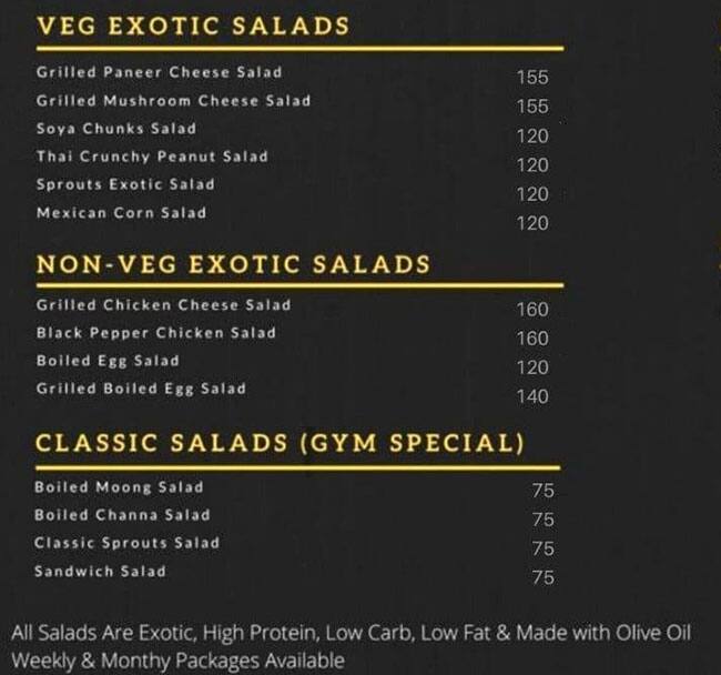 Menu of Salado CR, College Road, Nashik
