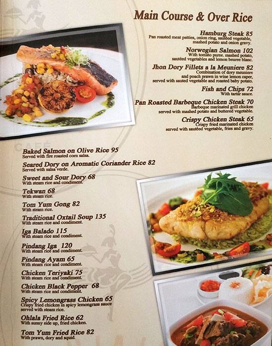Menu at OHLALA cafe, Jakarta, Plaza Indonesia
