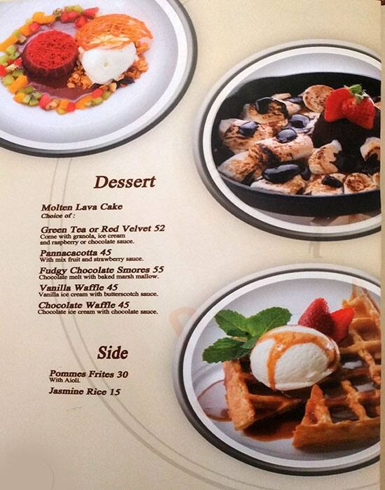 Menu at OHLALA cafe, Jakarta, Plaza Indonesia
