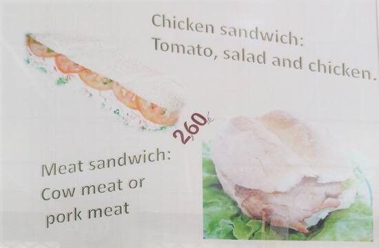 Menu at Zante restaurant, Lisbon