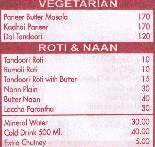 Menu at Nut Bolt, Jaipur