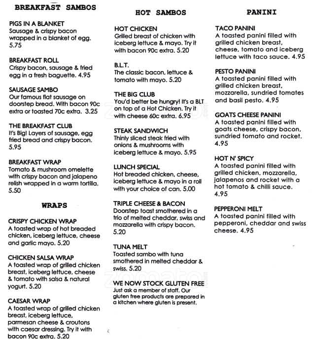 Menu at News Cafe, Dublin, 11 Dundrum Rd