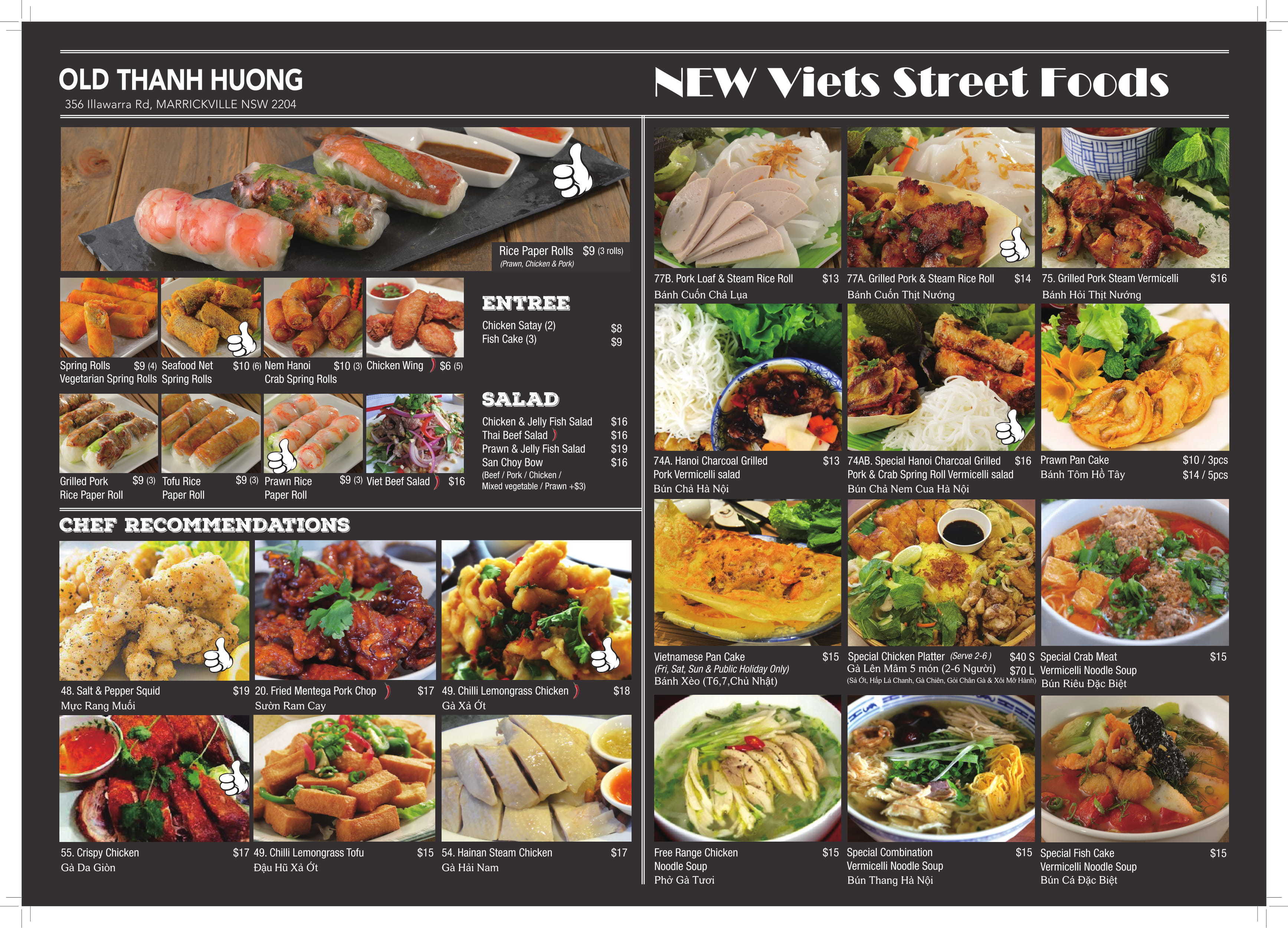 Menu at Nem Viet Marrickville Restaurant, Marrickville