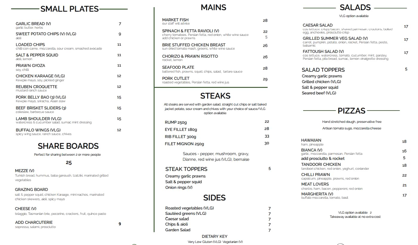 Menu at Waterloo Hotel pub & bar, Newstead