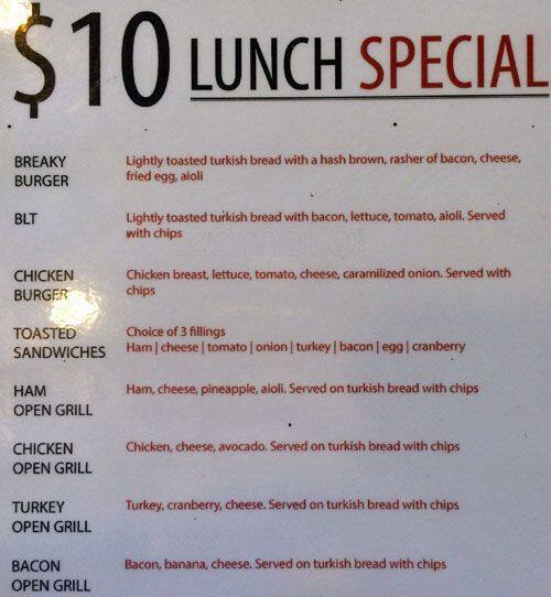 Menu at Cafe Gold Coast, Labrador, 12/300 Marine Parade