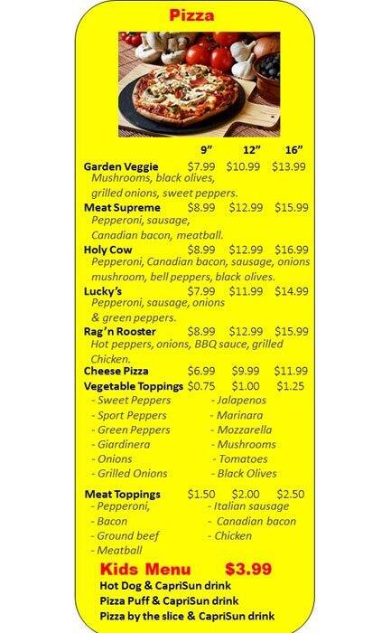 Menu at Lucky's Bar & Grill, Round Rock