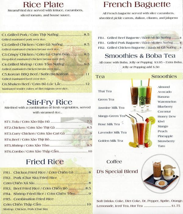 Menu at Pho Duy restaurant, Colleyville, W Glade Rd #126