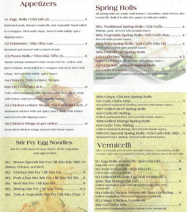 Menu at Pho Duy restaurant, Colleyville, W Glade Rd #126