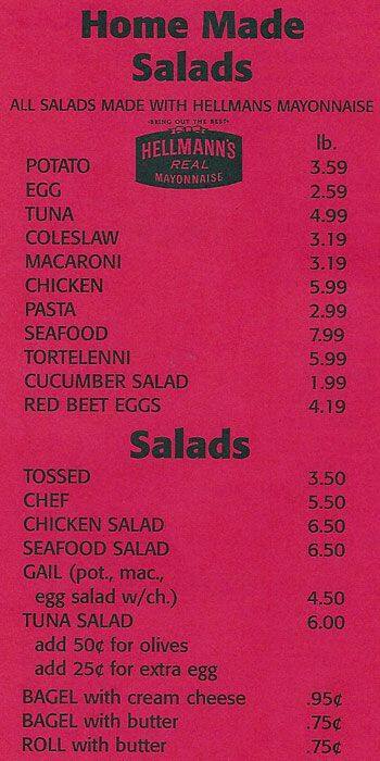 Menu at Durham Deli restaurant, Bristol