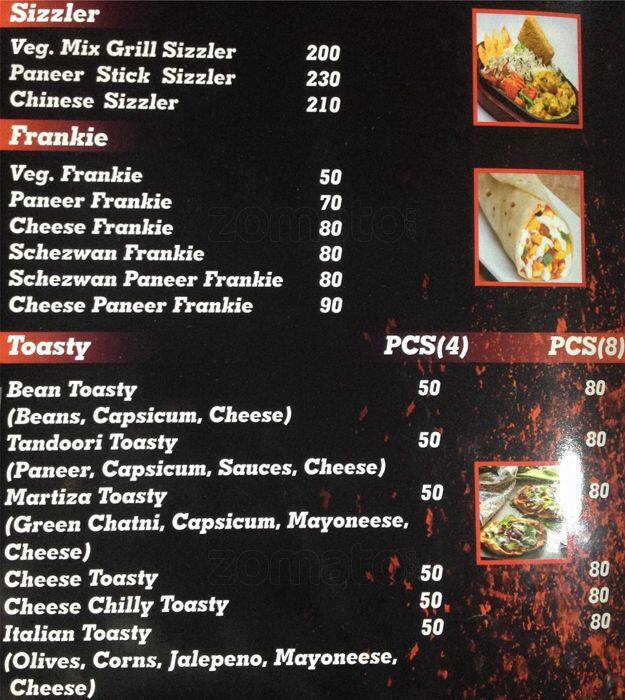 Menu at Addiction, Ahmedabad