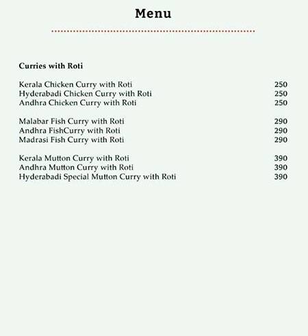 Menu of Thali 99, Kondapur, Hyderabad