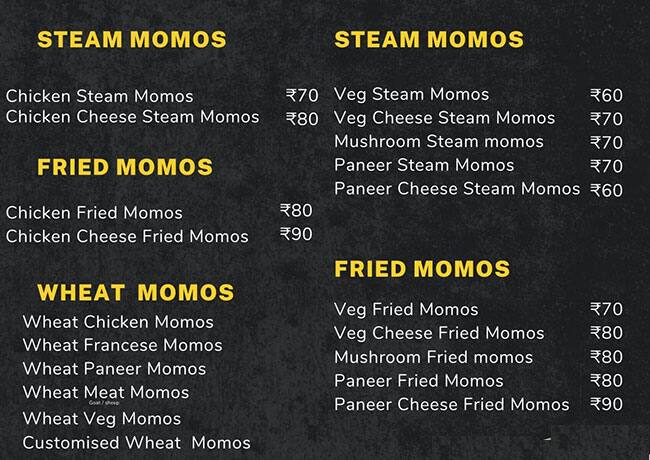 Menu of Momo Story, HSR, Bangalore