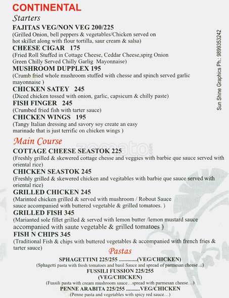 Menu at Rpm, Faridabad, Opposite District Court