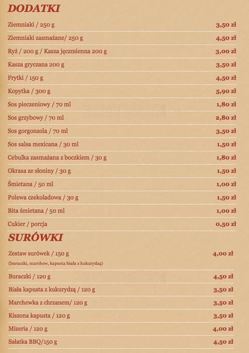 Menu at BISTRO BAR STARÓWKA, Szczecin