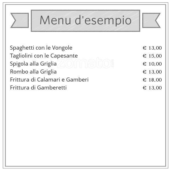 Menu at Osteria il Vecchio e il Mare restaurant, Rome