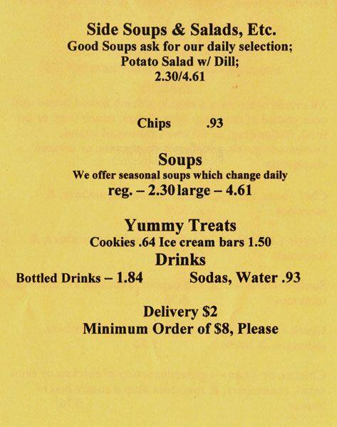 Menu at Big Dog Deli restaurant, Broomfield