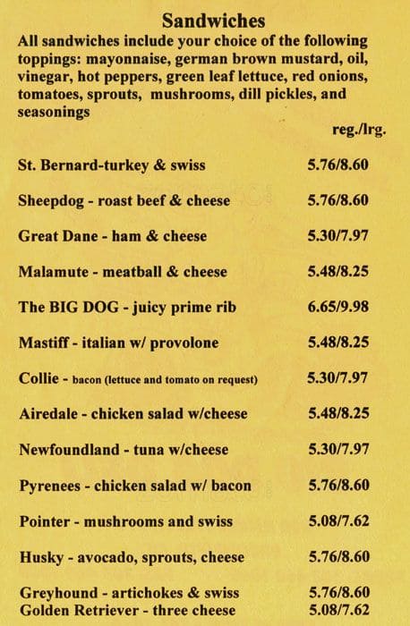 Big Dog Deli Menu, Menu for Big Dog Deli, Broomfield, Denver ...