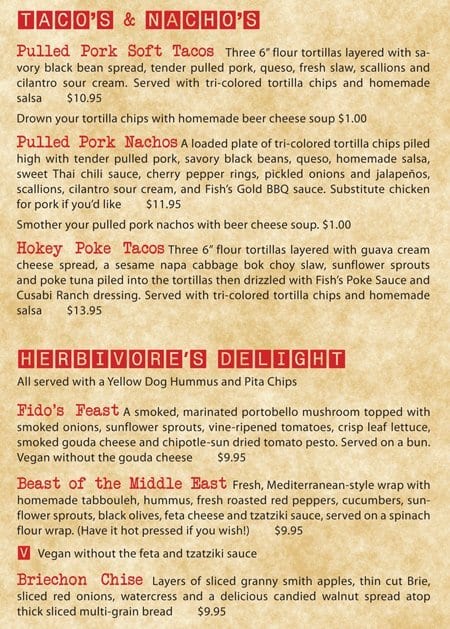 Menu at Yellow Dog Eats BBQ, Gotha, Hempel Ave