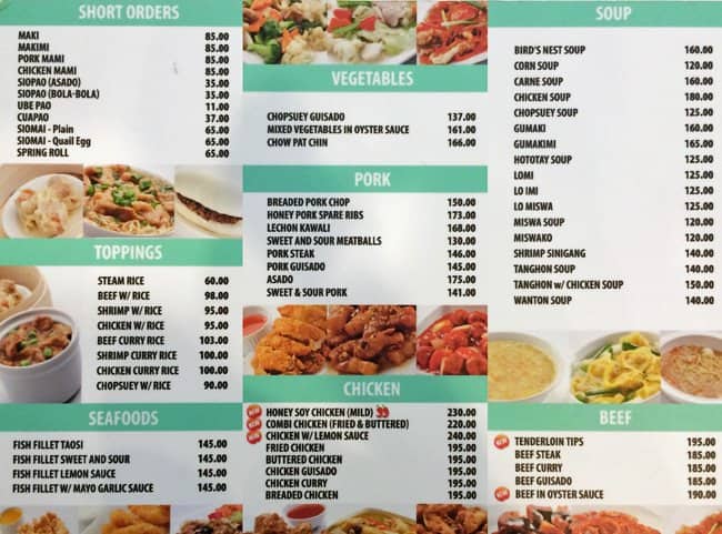 Manila Foodshoppe Menu, Menu podniku Manila Foodshoppe, Talisay City, Cebu - Zomato Filipíny