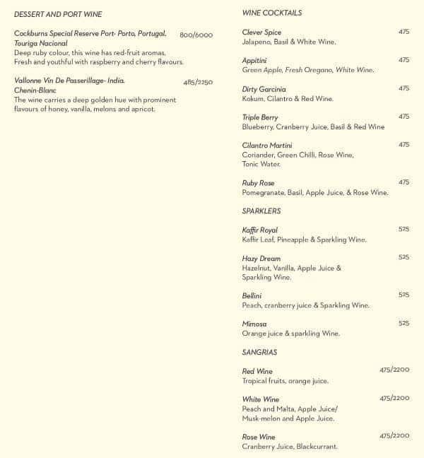 Menu at Joshi House, Mumbai, 602 Ambedkar Road