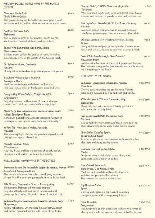 Menu at Joshi House, Mumbai, 602 Ambedkar Road