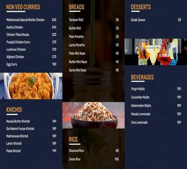 Menu of Butter Singh, Vile Parle East, Mumbai