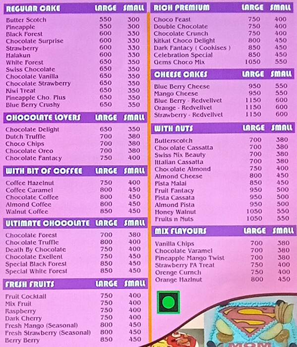 Menu of 2 Pie Cakes, Turbhe, Navi Mumbai