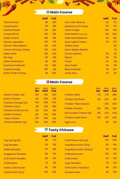 Menu of Tandoori Baithak, Indirapuram, Ghaziabad