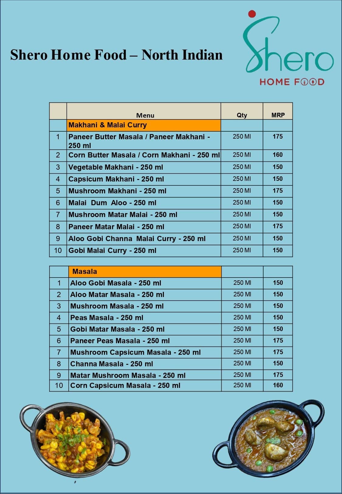 Menu of Shero Home Food - North Indian, Bommanahalli, Bangalore