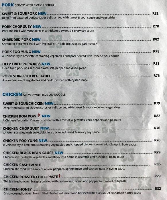 Menu au Suki Japanese Tapas & Sushi restaurant, Le Cap