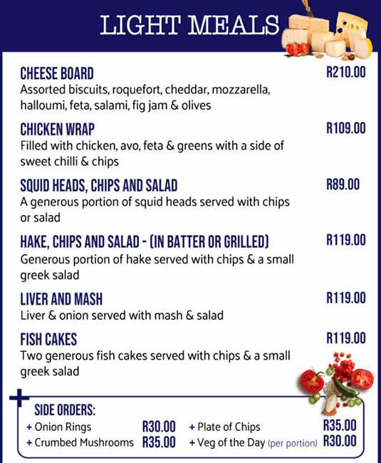 Menu at Rock Cod Country Restaurant, Randburg