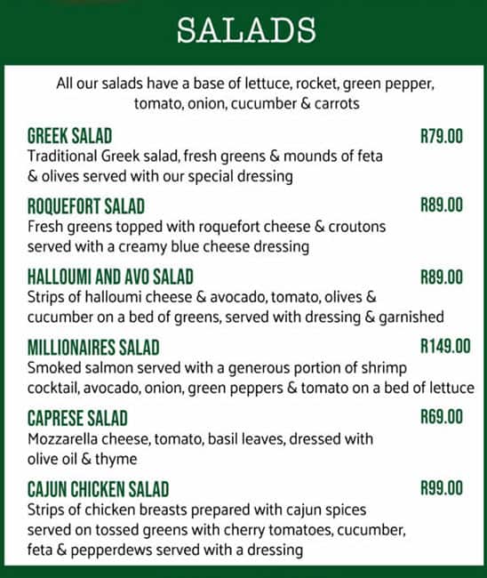 Speisekarte von Rock Cod Country Restaurant, Randburg