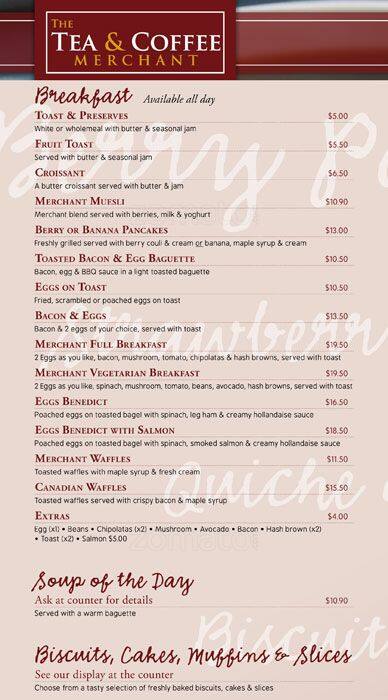 Menu at The Bay Cafe Mandurah, Mandurah