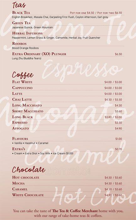 Menu at The Bay Cafe Mandurah, Mandurah