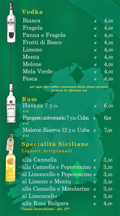 Menu at Dervock Irish Pub, Rome