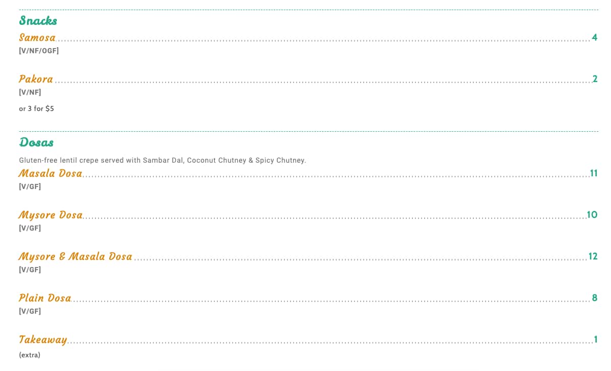 Menu at Vege Rama restaurant, Carindale